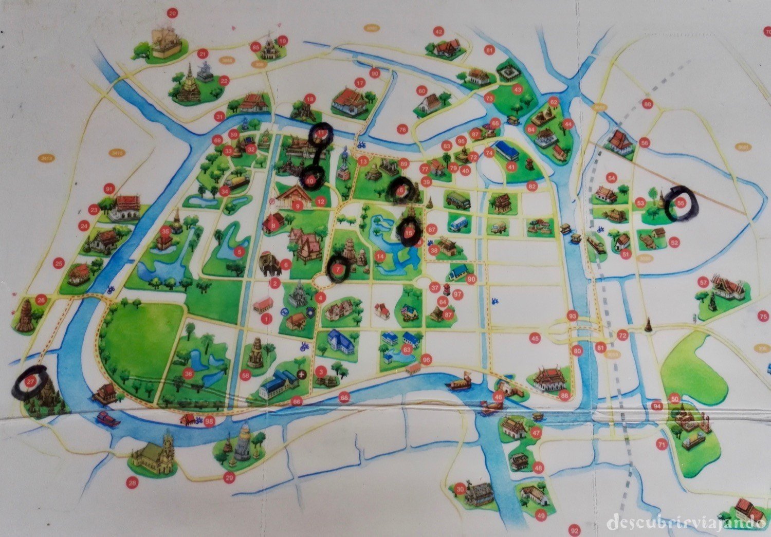 Ruins Ayutthaya Map